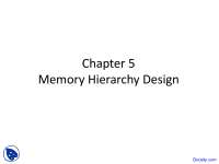 Memory Hierarchy Design - Advanced Computer Architecture - Lecture Slides - Docsity