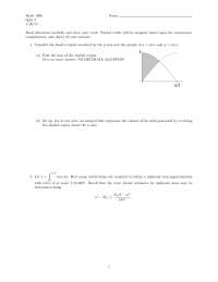 Shaded Region - Calculus - Quiz - Docsity