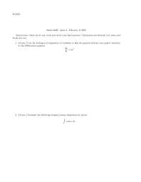 General Solution - Calculus - Quiz - Docsity