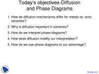 Diffusion, Phase Diagrams - Processing of Materials - Lecture Slides - Docsity