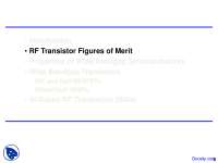 Transistor Figures of Merit - Advanced Device Simulation - Lecture Slides - Docsity