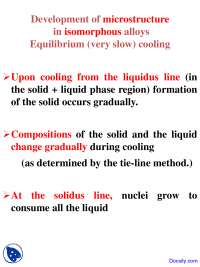 Isomorphous Alloys - Science and Engineering of Materials - Lecture Slides - Docsity