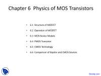 Physics of MOS Transistors - Analog Circuits - Lecture Slides - Docsity