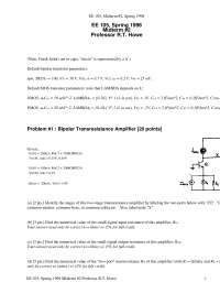 Common Collector - Microelectronic Devices and Circuits - Exam - Docsity