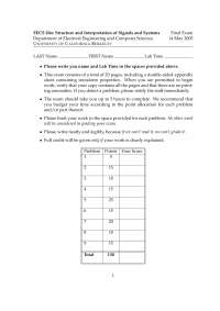 Complex Exponential - Structure and Interpretation of Systems and Signals - Exam | Exams Signals ...
