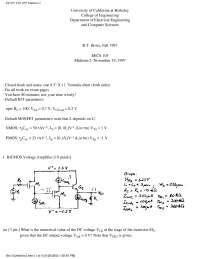 Numerical Value - Microelectronic Devices and Circuits - Exam - Docsity