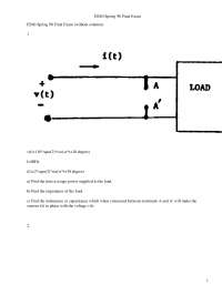 Time Average - Introduction to Microelectronic Circuits - Exam - Docsity