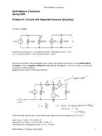 Dependent Sources - Introduction to Microelectronic Circuits - Solved Exam - Docsity