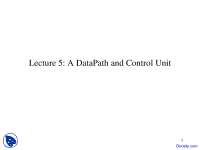 DataPath and Control Unit - Computer Architecture and Design - Lecture Slides - Docsity