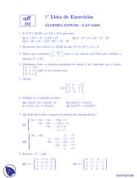 Lista 1 - Exercícios - Álgebra Linear Aplicada - Docsity