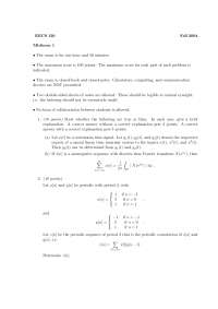 Continuous - Signals and Systems - Exam - Docsity