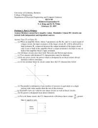Resistors - Introduction to Microelectronic Circuits - Exam - Docsity