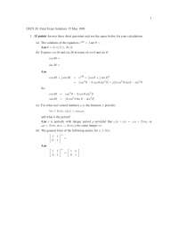 Matrix - Structure and Interpretation of Systems and Signals - Solved Exam - Docsity
