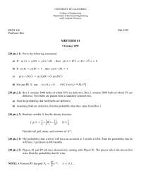 Statements - Probability and Random Processes - Exam - Docsity