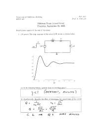 Step Response - Microelectronic Devices and Circuits - Solved Exam - Docsity