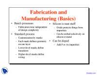 Fabrication - CMOS Design Methodologies - Lecture Slides - Docsity