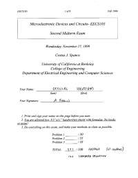 Diffusivity - Microelectronic Devices and Circuits - Solved Exam - Docsity