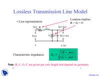 Lossless Transmission Line Model - RF and Microwave Engineering - Lecture Slides - Docsity