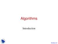 Introduction - Introduction to Algorithms - Lecture Slides - Docsity