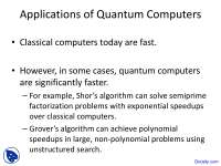 Applications of Quantum Computers - Quantum Computing - Lecture Slides - Docsity
