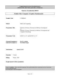 Scan Conversion - Computer Graphics Fundamentals - Old Exam Paper - Docsity