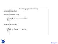 Governing Equation - Computational Fluid Dynamics - Lecture Slides - Docsity