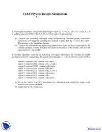 Wirelength Estimation - VLSI Physical Design Automation - Home Work - Docsity