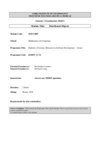 RMI - Distributed Objects - Past Exam - Docsity