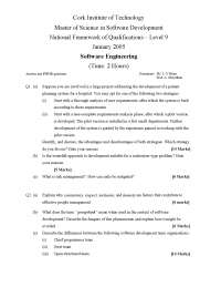 Ethnography - Software Engineering - Exam Paper - Docsity