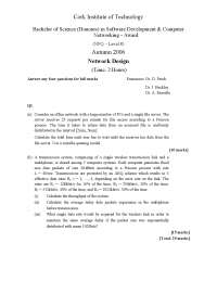 Network Design - Network Design - Exam Paper | Exams Computer Science | Docsity
