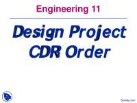 Design Project - Engineering Design and Analysis - Lecture Slides - Docsity