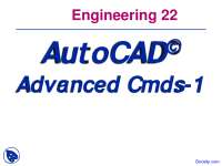 AutoCAD Advanced Commands - Engineering Design Graphics - Lecture Slides - Docsity