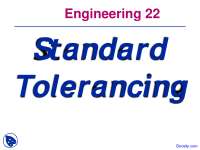 Standard Tolerancing - Engineering Design Graphics - Lecture Slides - Docsity