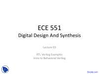 RTL Verilog Examples - Digital Design and Synthesis - Lecture Slides | Slides Computer Science ...