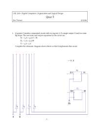Mealy Model - Organization and Logical Design - Quiz - Docsity