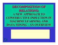 Decomposition of Relations - Design Automation of Embedded Systems - Lecture Slides - Docsity