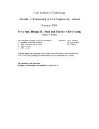 Structural Steel - Introduction to Structural Design - Old Exam Paper ...