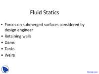 Fluid Statics - Fluid Mechanics - Lecture Slides - Docsity