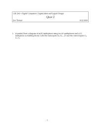 Multiplexor - Organization and Logical Design - Quiz - Docsity