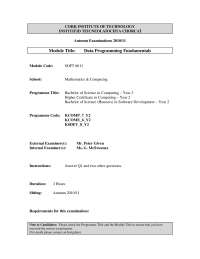 Reference Variable - Data Programming Fundamentals - Exam - Docsity