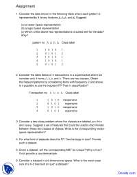 Vector Space Representation - Pattern Recognition - Assignment - Docsity