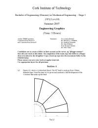Lobsterback Bend - Engineering Graphics - Exam - Docsity