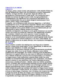 I DIALETTI E LA LINGUA I DIALETTI - Docsity
