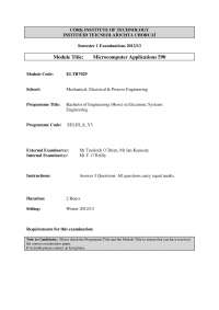 Memory configuration - Microcomputer Applications - Exam - Docsity