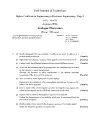 Avalanche breakdown - Electronics - Exam - Docsity