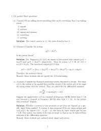 Systems - Signals and Systems - Solved Exam - Docsity