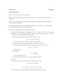 Periodic Signal - Signals and Systems - Exam - Docsity