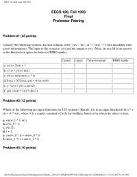 Column - Signals and Systems - Exam - Docsity