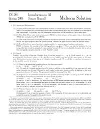 Task Environments - Introduction to Artificial Intelligence - Solved Exams - Docsity