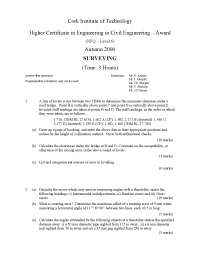 Sources of Error in Levelling - Surveying - Old Exam Paper - Docsity
